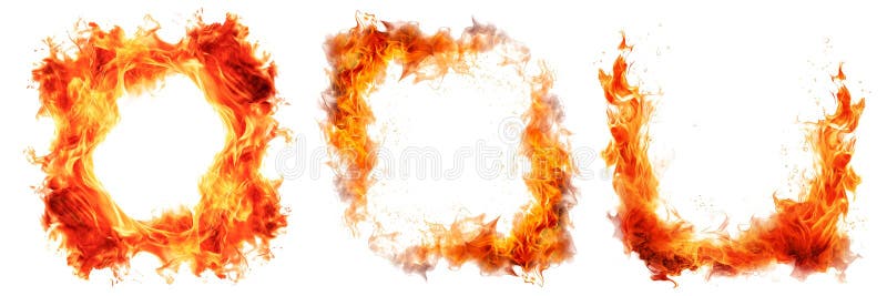Overlay of Flame on a Transparent Background. Long Vertical Strip of ...
