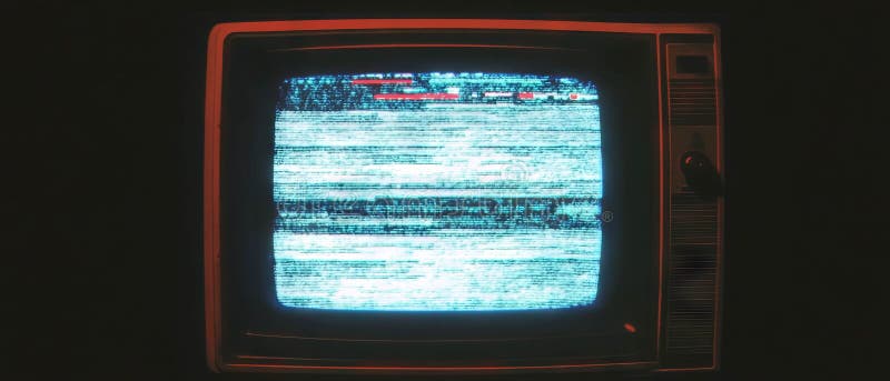 Overlay Texture of an Analog TV Screen with a Dim Display Demonstrating ...