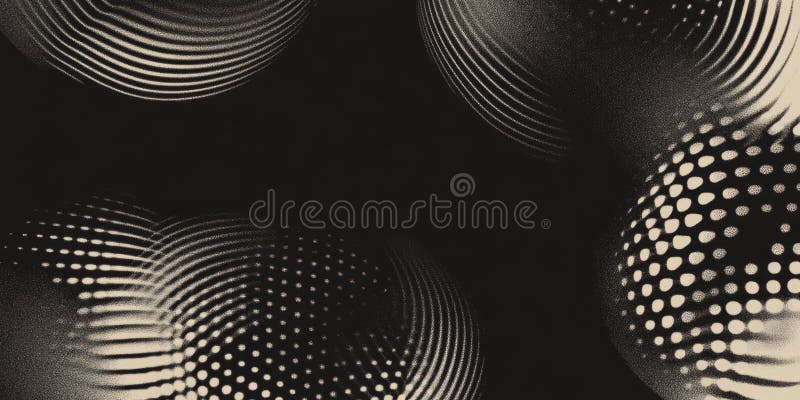 Grunge Halftone Texture with Circular Pattern on a Deep Black ...