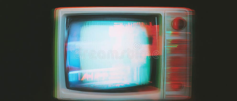Overlay Texture of Old Television Screen with Ghosting Effect on a ...