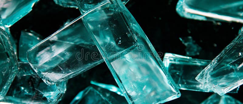 Overlay Texture of Sharp Glass Fragments on a Dark Background with ...