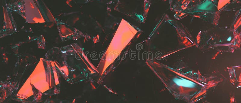 Overlay Texture of Sharp Glass Fragments on a Dark Background with ...