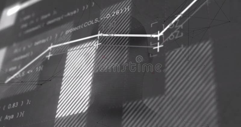 Overlaying Code And Graph On Abstract Background With Geometric