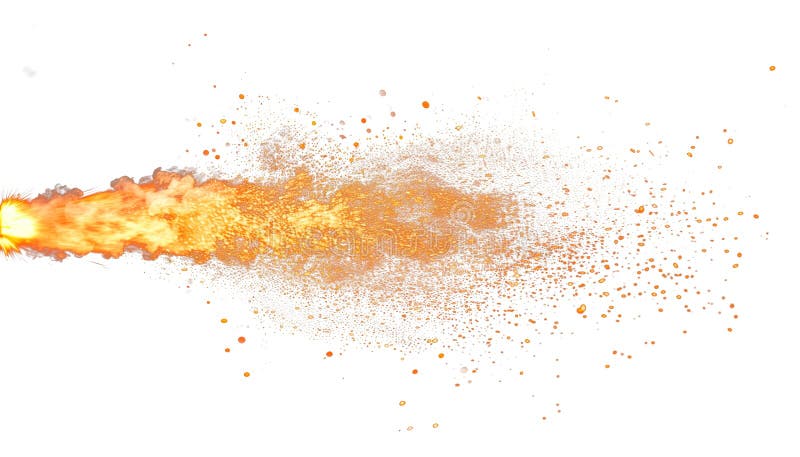 Overlaying a Muzzle Flash on a White or Transparent Background. Close ...