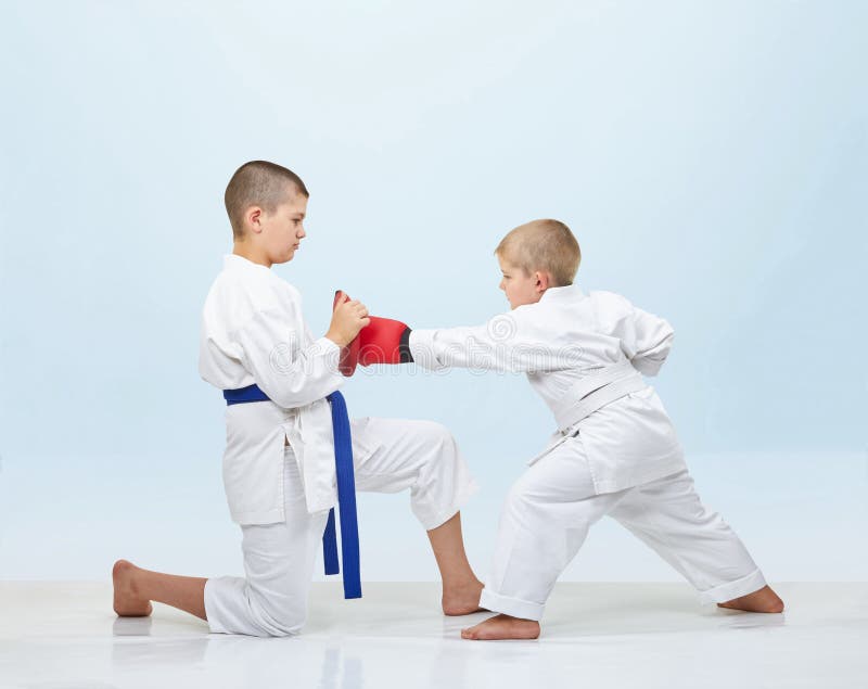 With Overlays on Hands Karateka in Karategi Beats Punch on Simulators ...