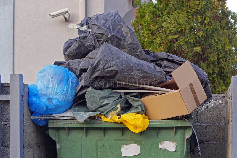 Overload Garbage Dumpster Waste Stock Photo - Image of environment ...