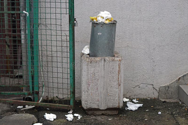 Overload litter bin stock image. Image of insert, garbage - 211113197