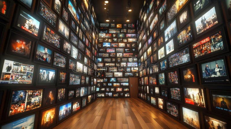 Overload of Media, a Visual Representation Stock Photo - Image of room ...