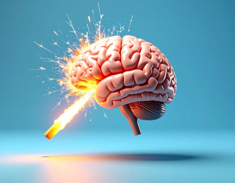 Overloaded Brain about To Explode. Stock Illustration - Illustration of ...
