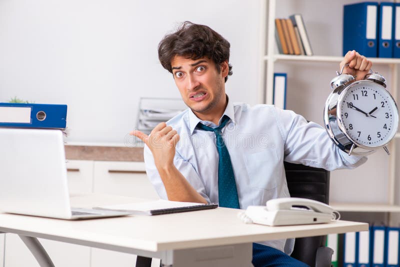 The Overloaded Busy Employee with Too Much Work and Paperwork Stock ...