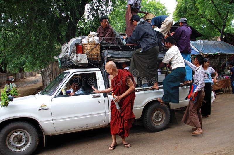 Overloaded Pick-up in Bagan, Myanmar Editorial Photo - Image of full ...
