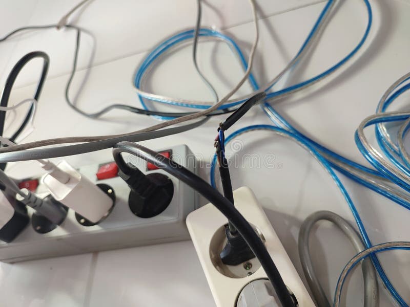 Overloaded Power Boards, Isolated on White Stock Image - Image of ...