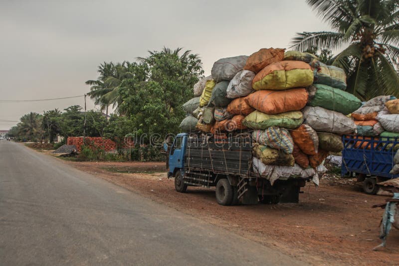 Overloaded truck stock photo. Image of countryside, overloaded - 93090998