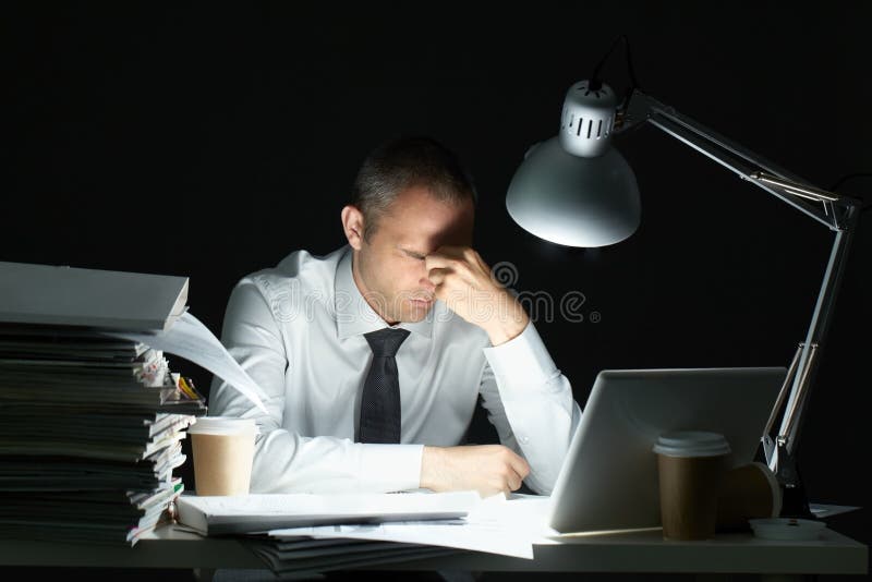 Tired Man Being Overloaded At Work Stock Photo - Image of businessman ...