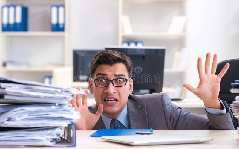 Overloaded with Work Employee Under Paperwork Burden Stock Image ...