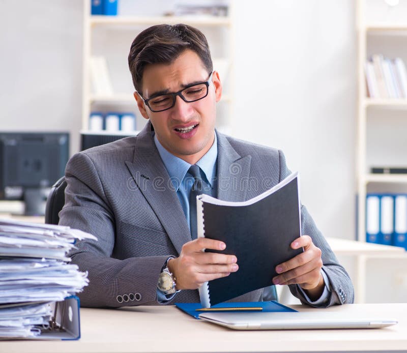 Overloaded with Work Employee Under Paperwork Burden Stock Image ...