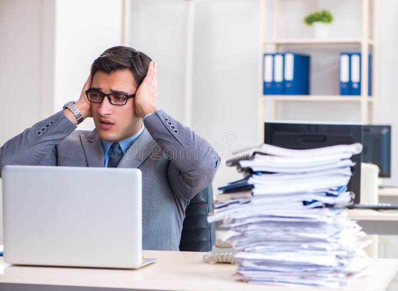 Overloaded with Work Employee Under Paperwork Burden Stock Photo ...
