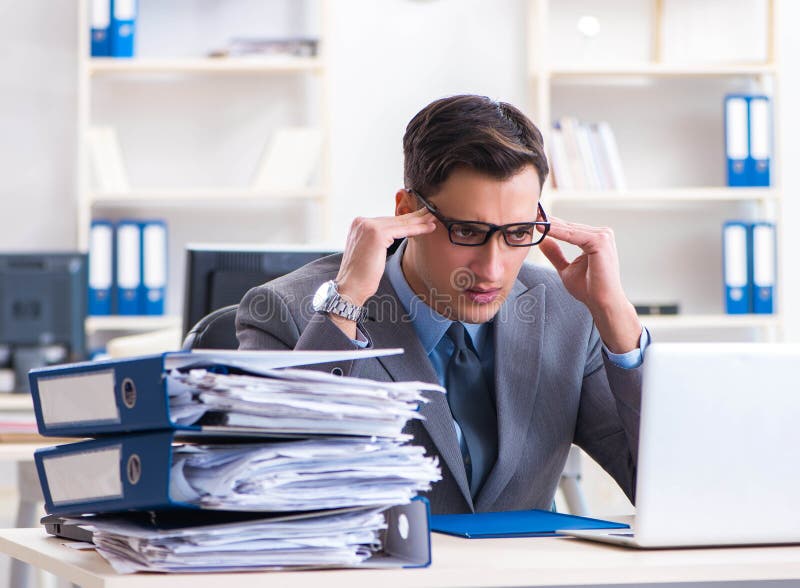 Overloaded with Work Employee Under Paperwork Burden Stock Image ...