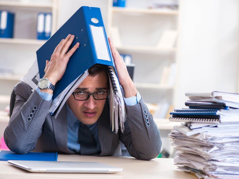 Overloaded with Work Employee Under Paperwork Burden Stock Image ...