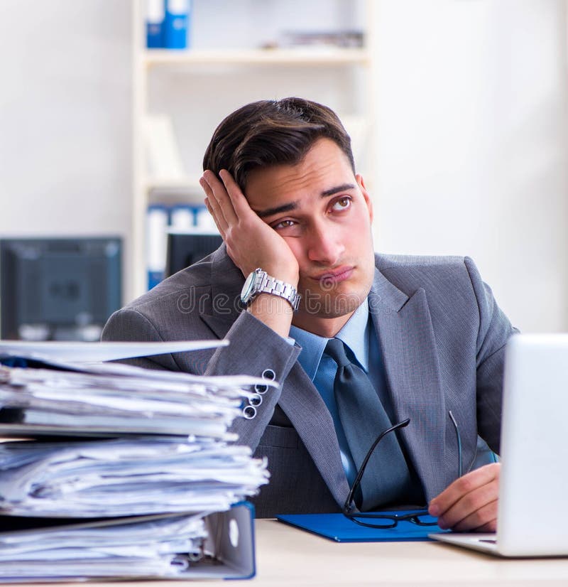 Overloaded with Work Employee Under Paperwork Burden Stock Image ...