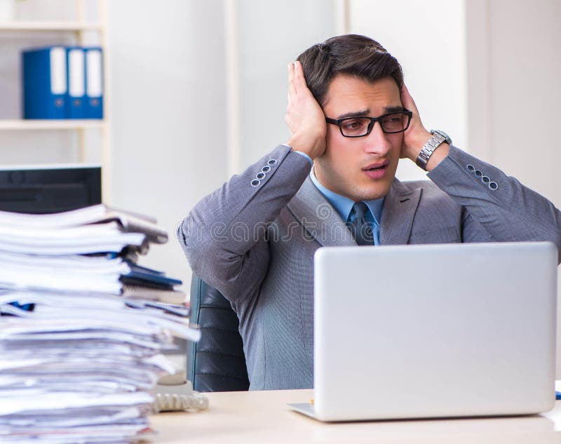 Overloaded with Work Employee Under Paperwork Burden Stock Photo ...