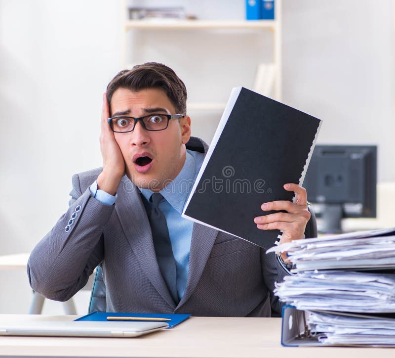 Overloaded with Work Employee Under Paperwork Burden Stock Photo ...