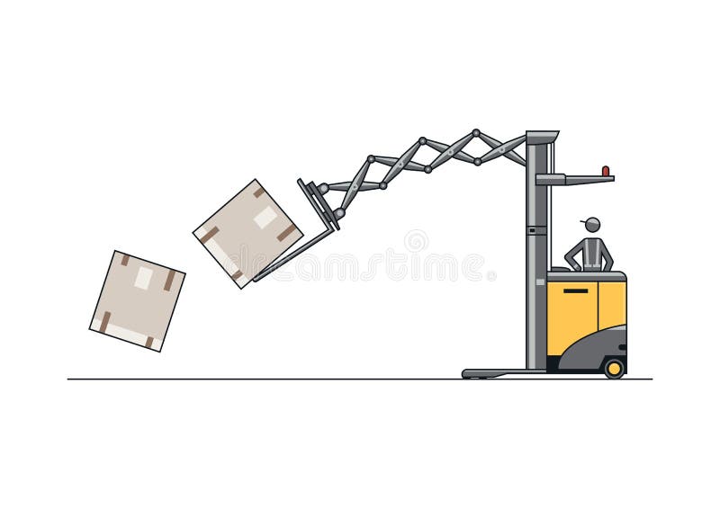 Reach truck stock vector. Illustration of diesel, fork - 42710622