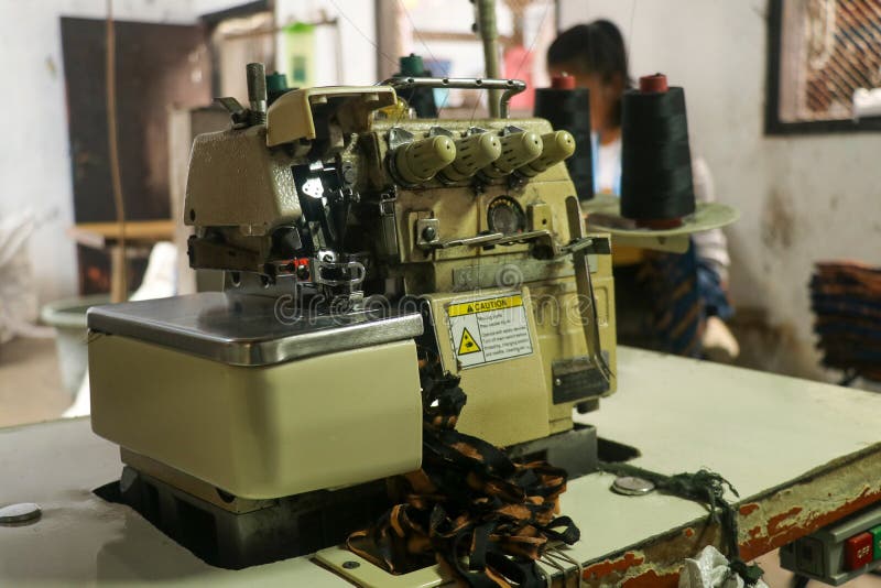 Overlock Close-up. Sewing Clothes at the Enterprise Stock Image - Image ...