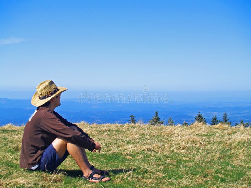 Overlook 2 stock image. Image of person, looking, valley - 740019
