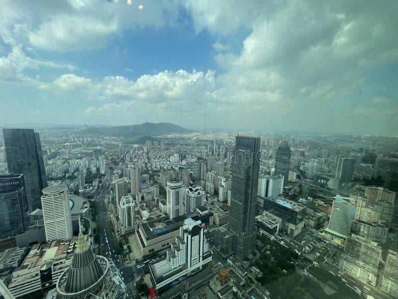 Overlook the City from Above Stock Photo - Image of building, clouds ...