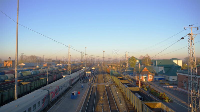 Overlook Landscape View of Trans-Siberian Railway Platform and Train in ...