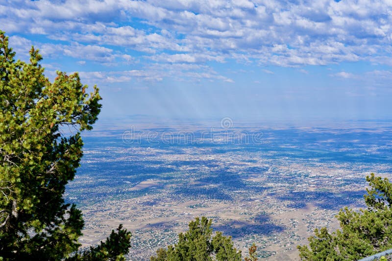 Overlooking Albuquerque from the Top of the Sandia Crest Highway Stock ...