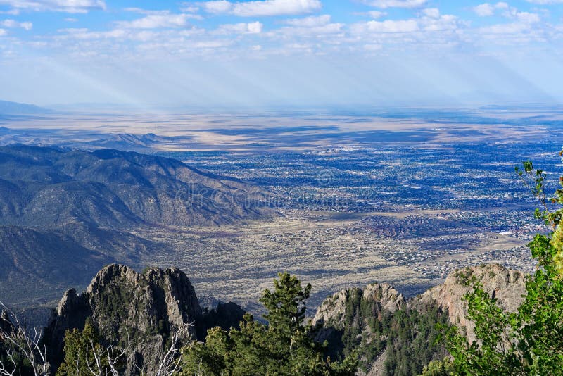 Overlooking Albuquerque from the Top of the Sandia Crest Highway Stock ...