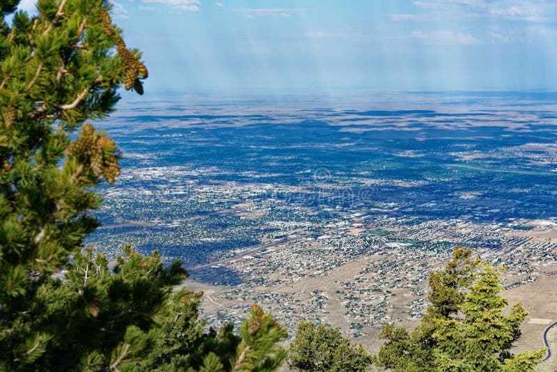 Overlooking Albuquerque from the Top of the Sandia Crest Highway Stock ...