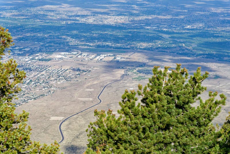 Overlooking Albuquerque from the Top of the Sandia Crest Highway Stock ...