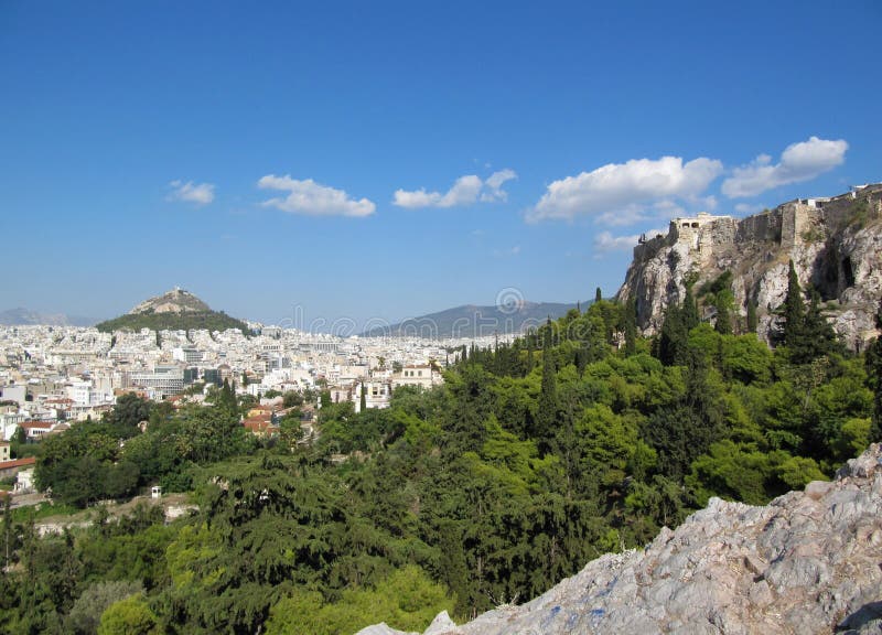 Overlooking Athens stock photo. Image of tourism, tree - 206534522
