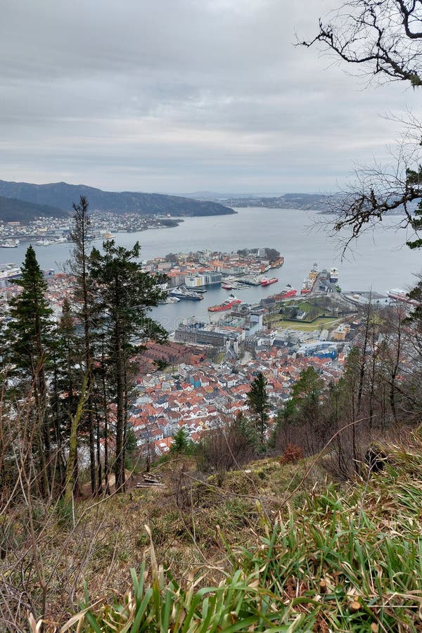 Overlooking Bergen Harbor from Hillside Stock Image - Image of ...