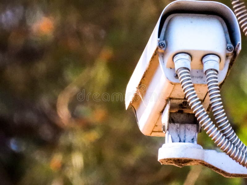 Overlooking CCTV Cameras stock image. Image of technology - 186345393