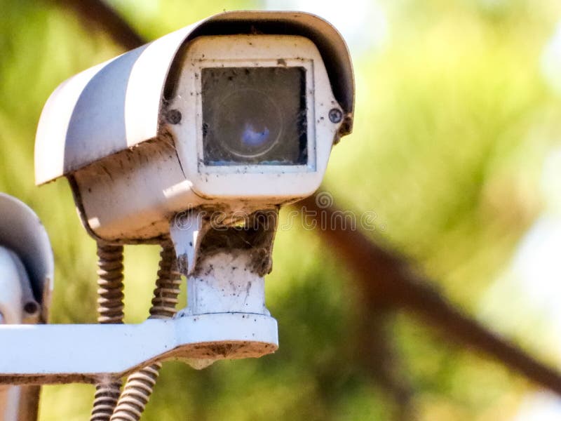 Overlooking CCTV Cameras stock image. Image of protect - 186345401