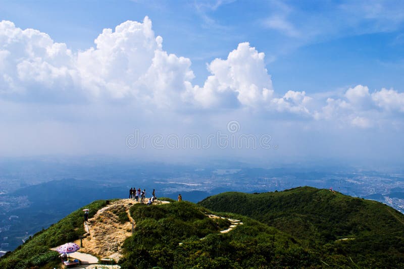 Overlooking the City on a Hill Editorial Photo - Image of china, green ...