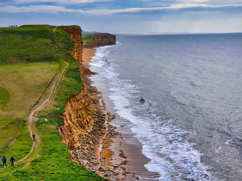 Overlooking Cliffs by the Ocean Walking Path Stock Photo - Image of ...