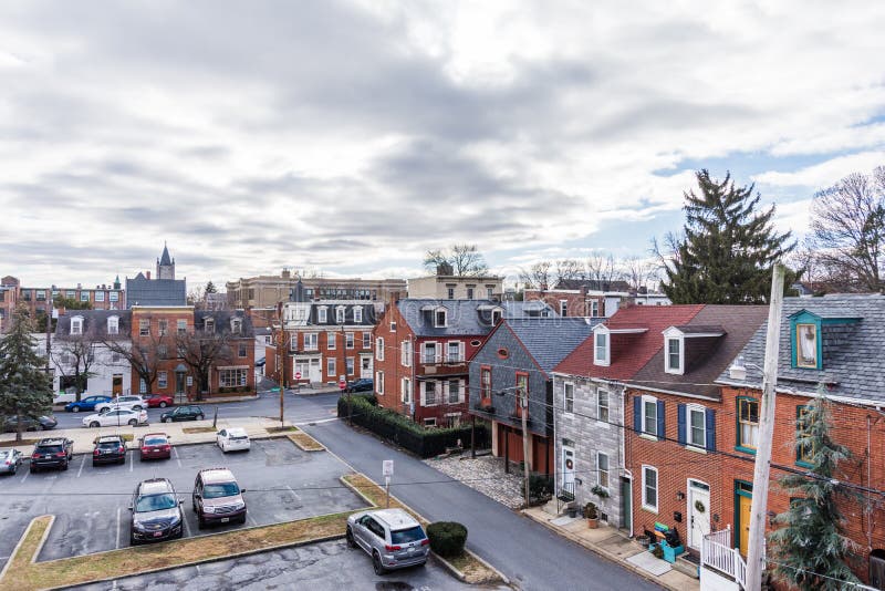 Overlooking Downtown Lancaster, Pennsylvania from Above Stock Photo ...