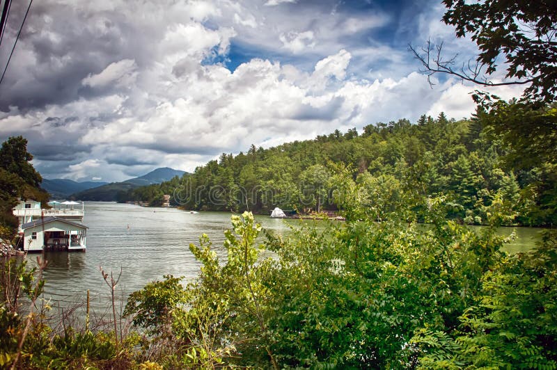 Overlooking lake lure stock image. Image of landscapes - 39156337