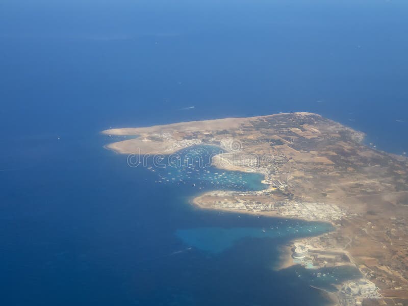 Overlooking Malta from the Air Stock Photo - Image of landmark, ocean ...