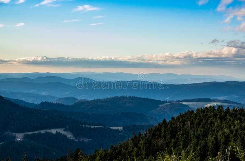 Overlooking Mountain Ranges Landscape, Baden, Germany Stock Image ...