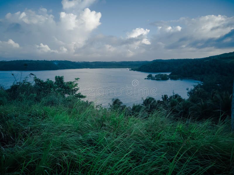 Overlooking the Ocean Atop the Mountains Stock Photo - Image of calm ...