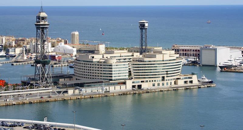 Overlooking the Port of Barcelona Stock Image - Image of ports, tugboat ...