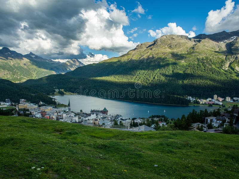 Overlooking the St.moritz Lake Stock Image - Image of alps, overlooking ...