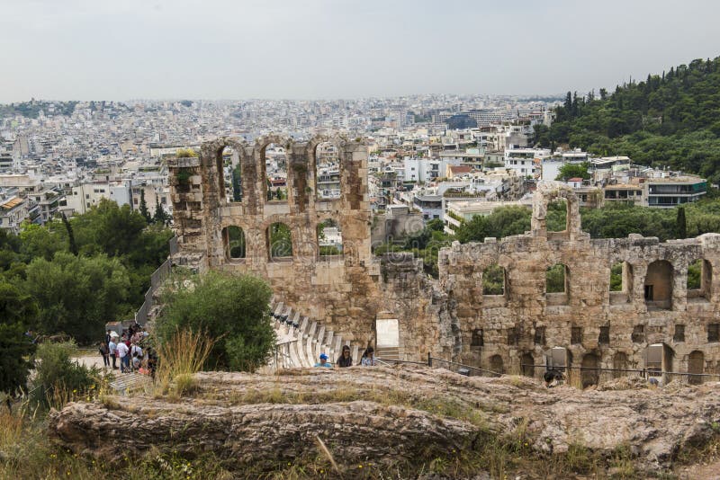 Overlooking the Theater of Dionysus from the Acropolis Stock Image ...