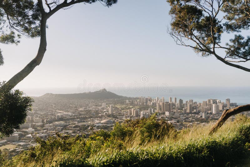 Overlooking View of Honolulu in Hawaii USA Stock Image - Image of ...